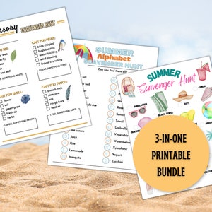 Summer Scavenger Hunt Printable for Kids, Summer Printable Bundle ...