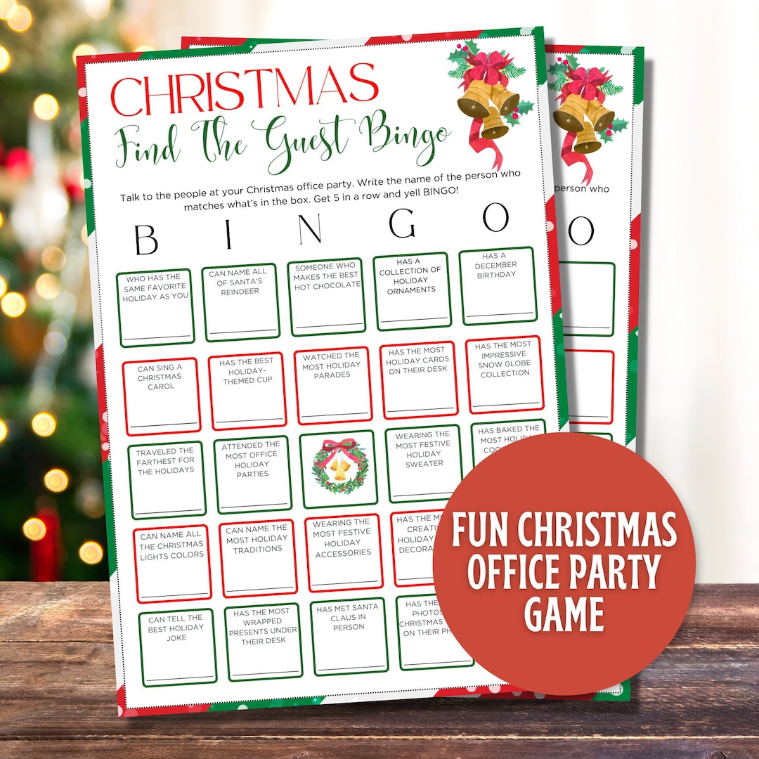 Find the Guest Bingo Friendsmas Games, Office Christmas Party Games ...