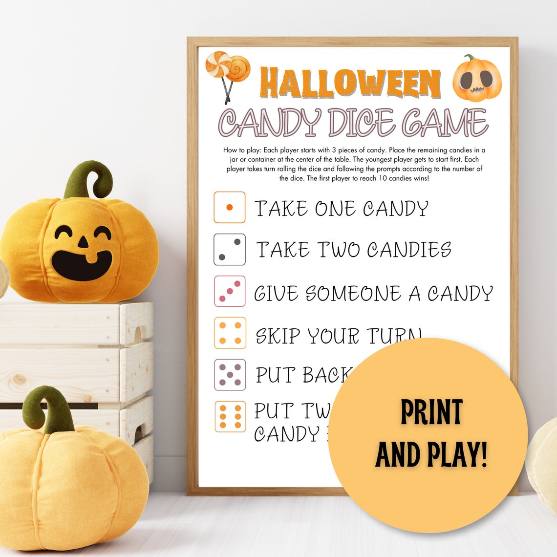 Halloween Candy Dice Game Printable, Preschool Halloween Dice Games ...