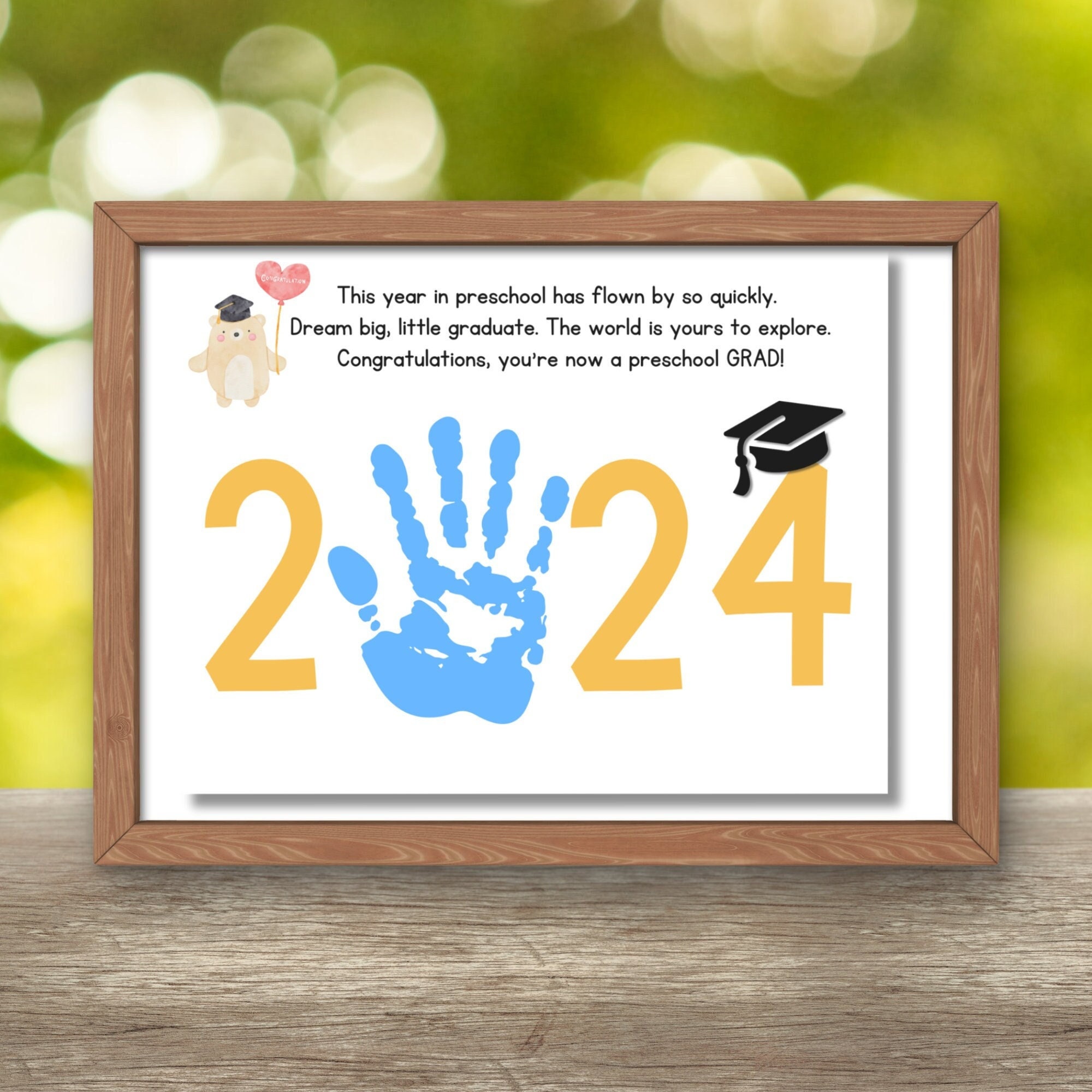 2024 Preschool Graduation Handprint, Preschool Grad Gift Handprint ...