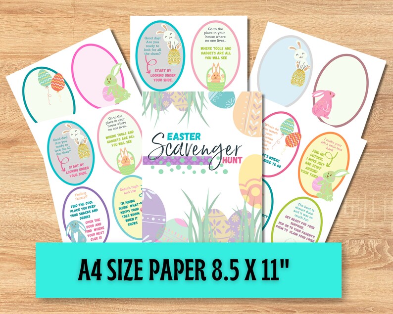 Printable Easter Scavenger Hunt Kids Scavenger Hunt Easter Treasure ...
