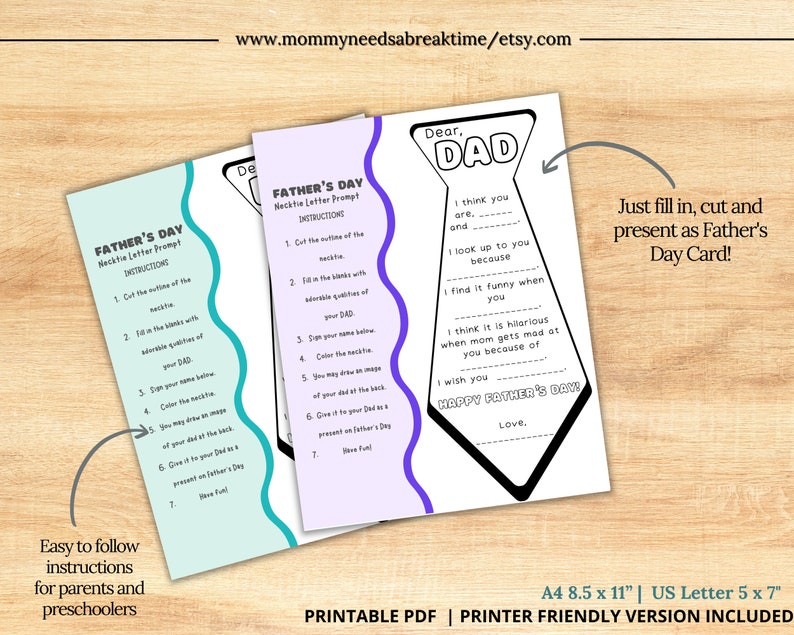 Fathers Day Letter Dad Card From Kids | 1st Fathers Day Gift Meaningful ...