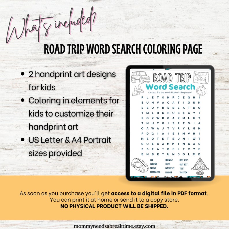 Road Trip Word Search Road Trip Games | Camping Activities Sibling ...