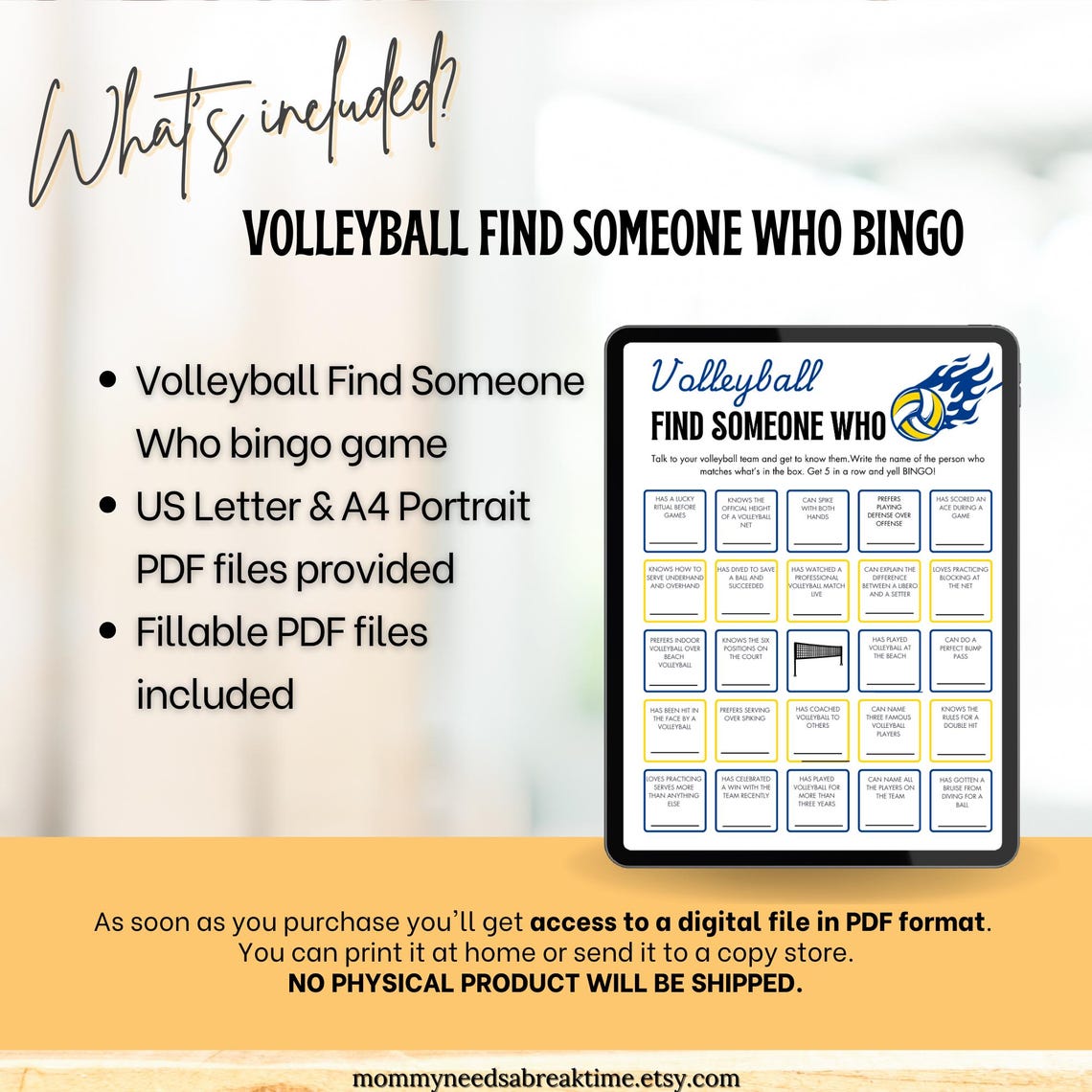Volleyball Find Someone Who, Volleyball Team Building Games, Volleyball ...