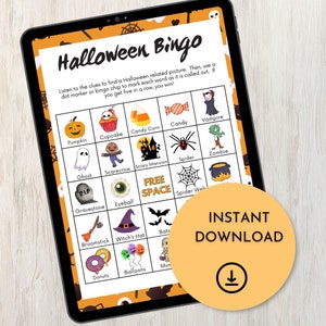 Preschool Halloween Bingo Printable Fall Halloween Game, Halloween ...
