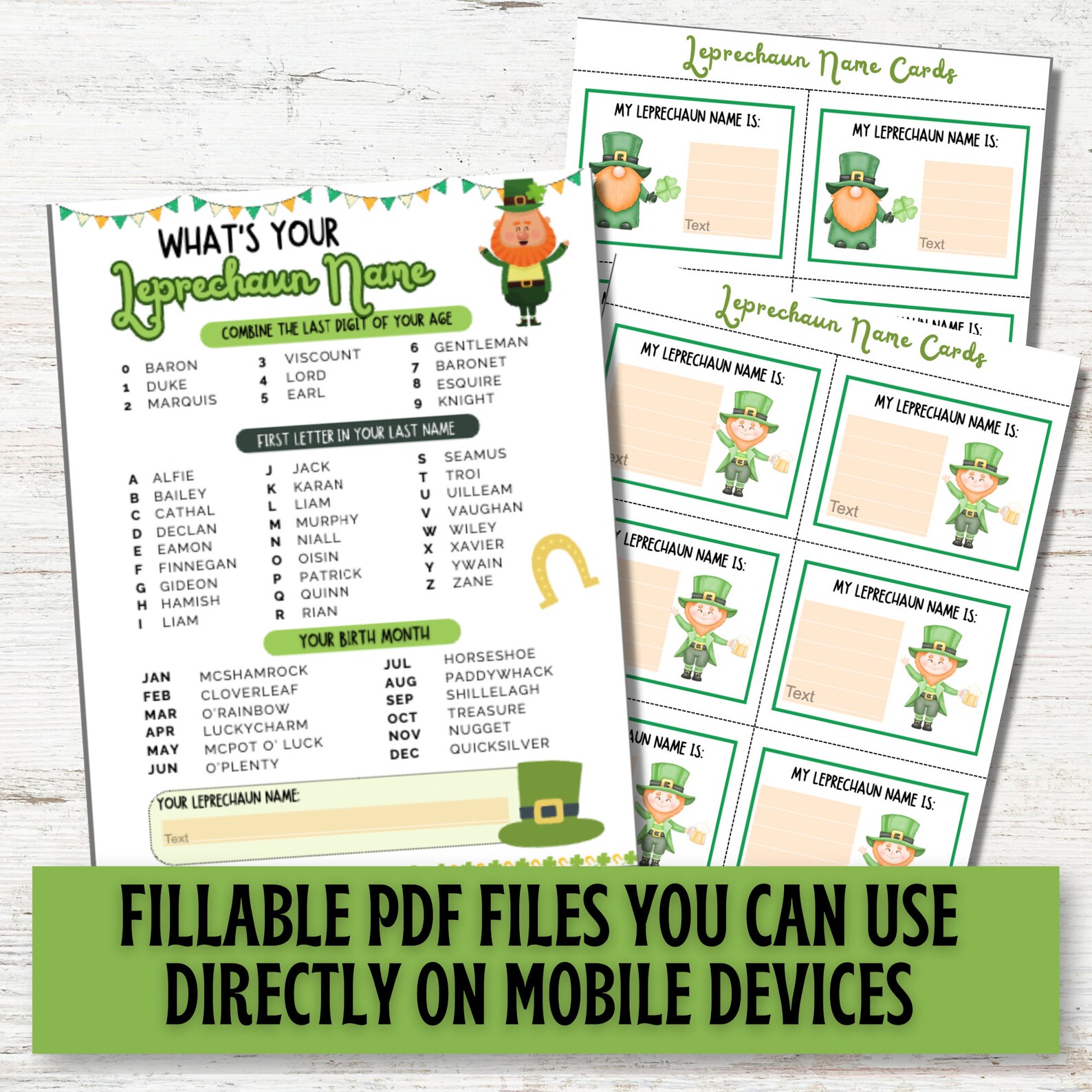 Whats Your Leprechaun Name St Patricks Day Game, St Pattys Day Game ...