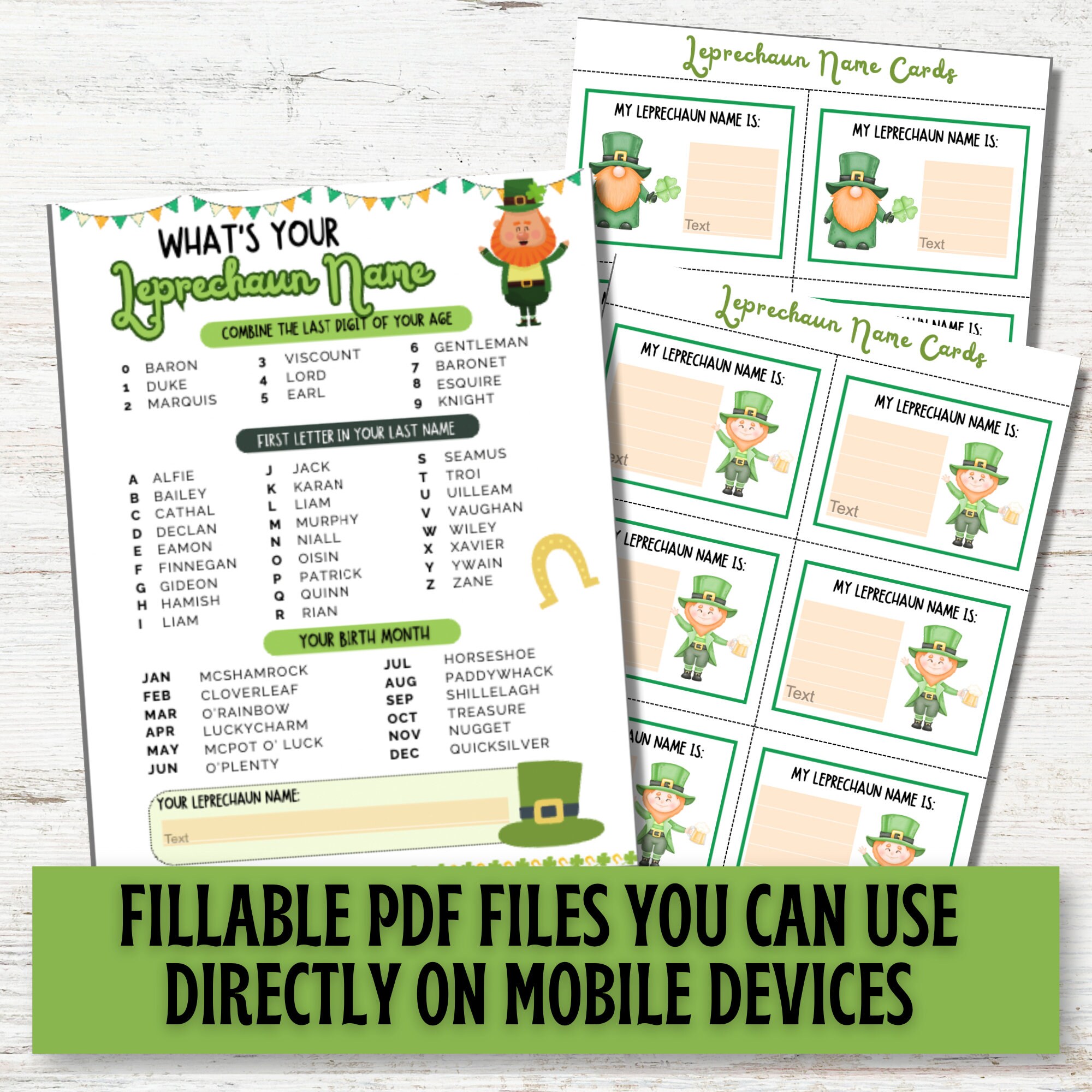Whats Your Leprechaun Name St Patricks Day Game, St Pattys Day Game ...