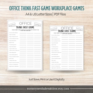 Office Think Fast Game Team Building Games, Coworker Games Workplace ...