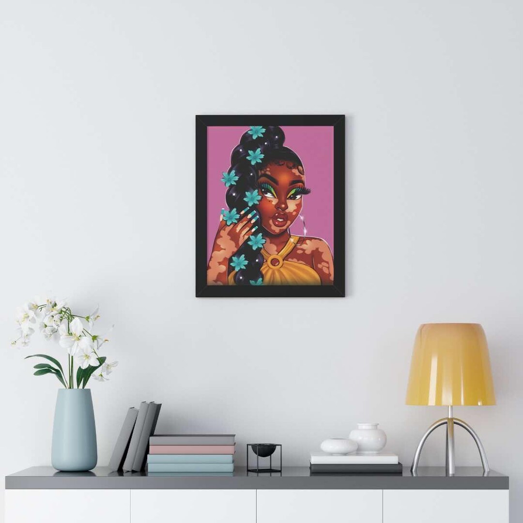 Ebony Pickacutie Girl Monikah Kids Pink Framed Posters - Etsy