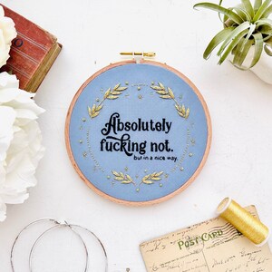 Absolutely Fucking Not/ 6" Hand Embroidery Kit - Etsy