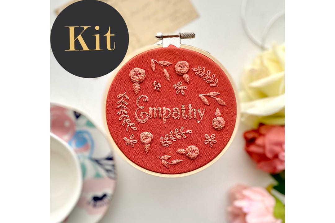 Empathy 4 Inch Monochrome Embroidery // KIT Multiple Color Options - Etsy