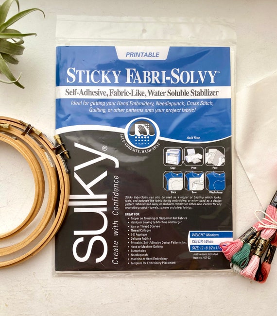 Sulky Sticky Fabri-solvy Water Soluble Stabilzer - Etsy