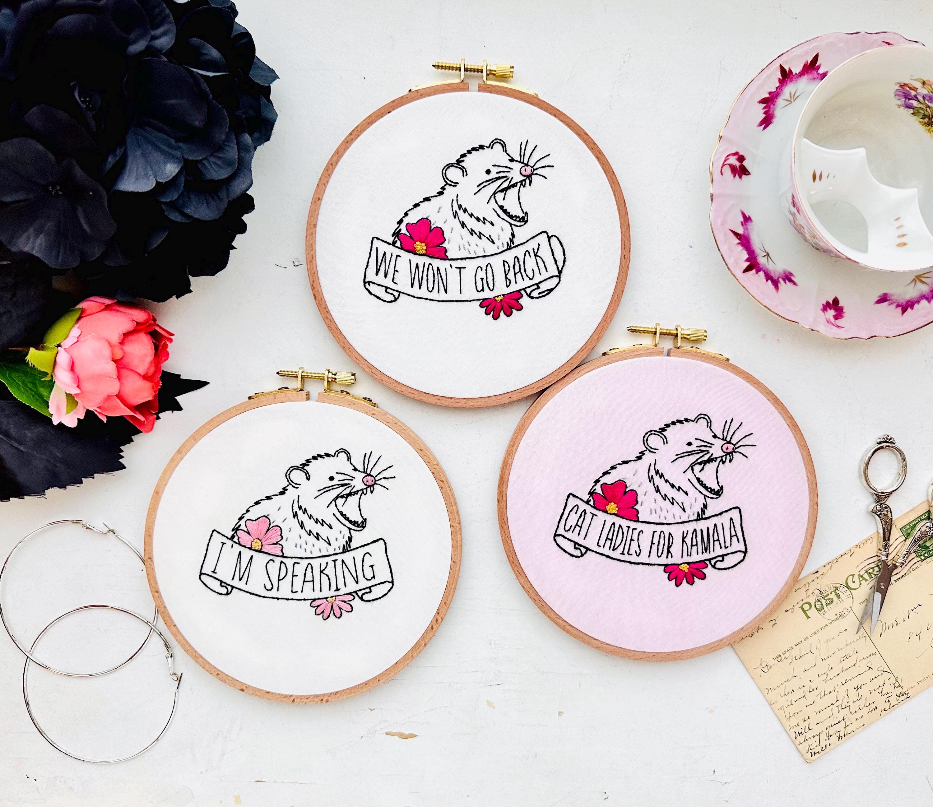 Snarky Opossums // Embroidery PDF Pattern Download 6 Inch Patterns - Etsy