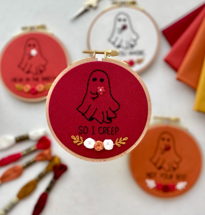 Snarky Ghost Set // Embroidery PDF Pattern Download 4 Inch Patterns - Etsy