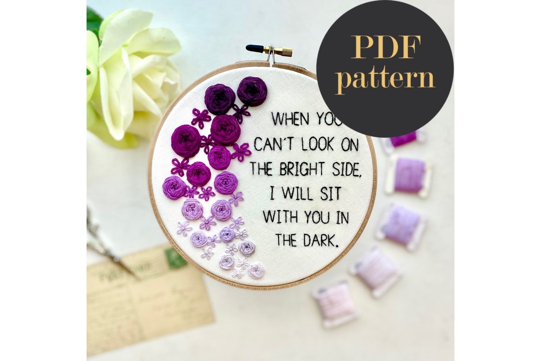 The Bright Side / Embroidery PDF Pattern Download 6 Inch - Etsy
