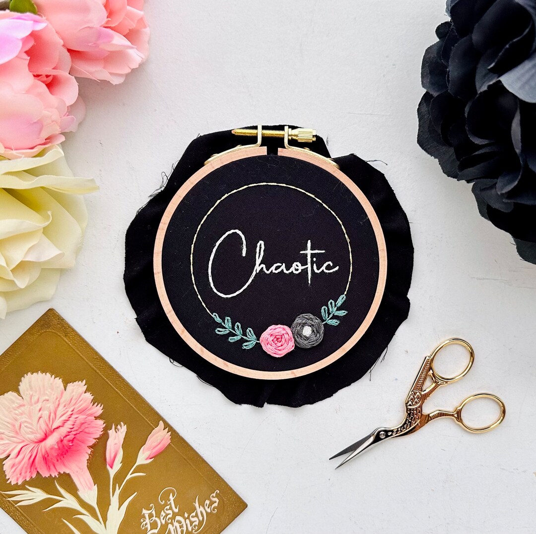 Chaotic // 4 Inch Finished Embroidery - Etsy
