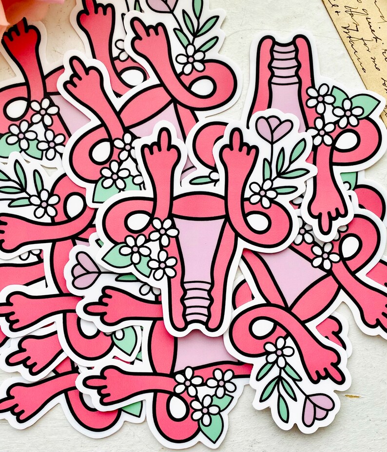 STICKER Middle Finger Uterus 3 Inch Sticker - Etsy