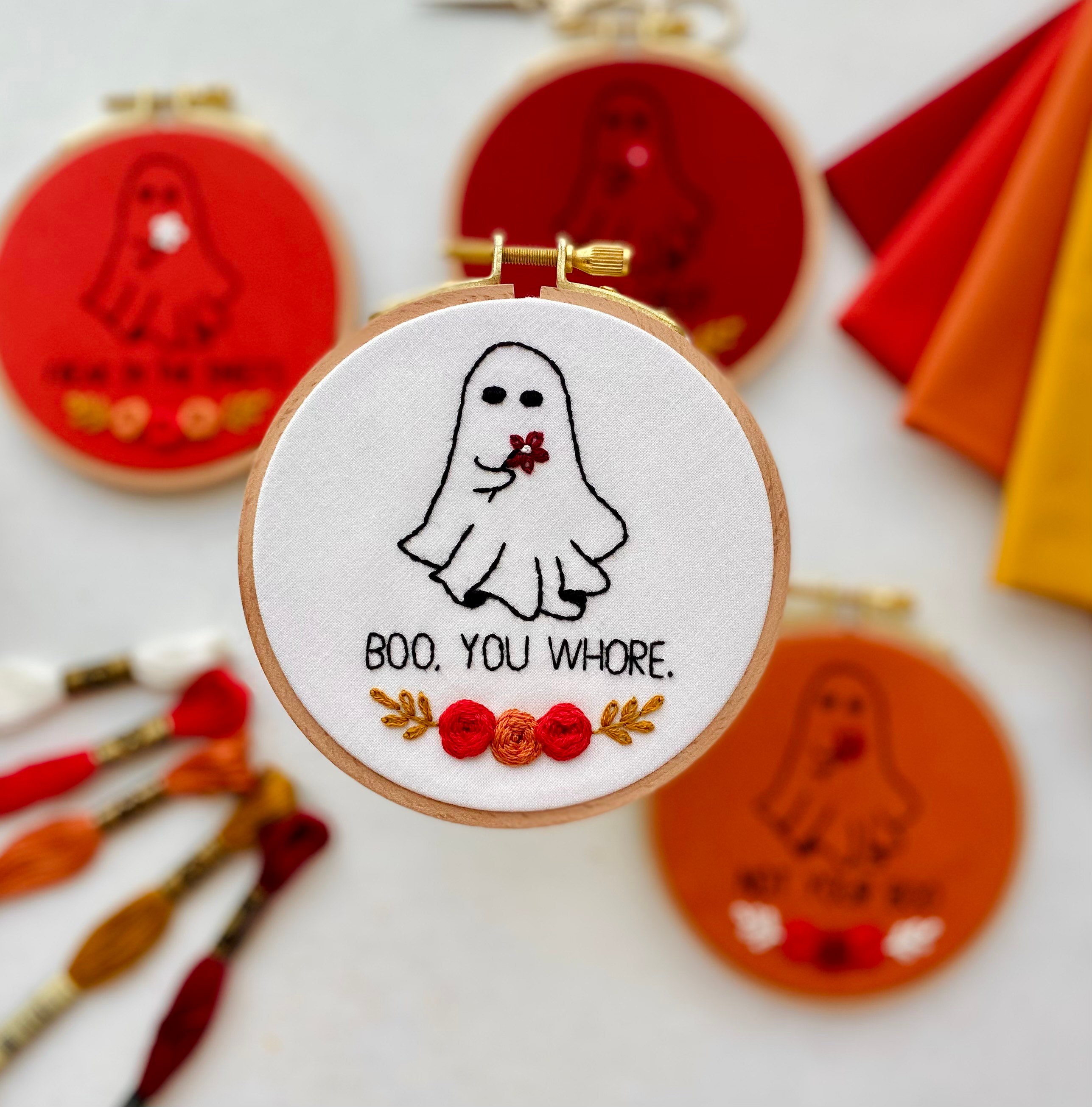 Snarky Ghost Set // Embroidery PDF Pattern Download 4 Inch Patterns - Etsy