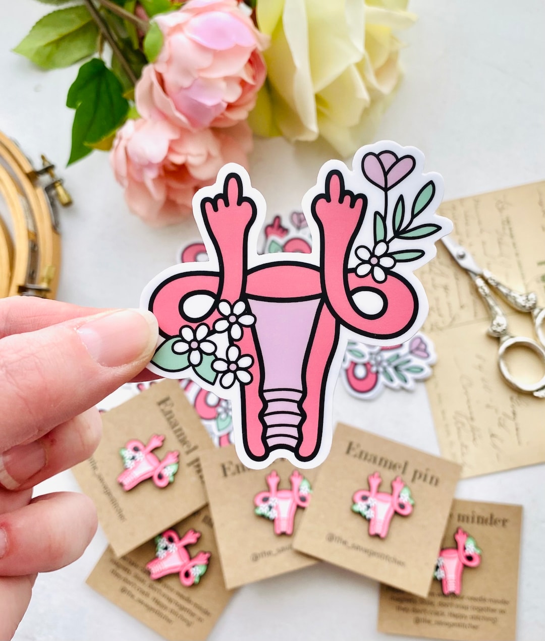 STICKER!! Middle Finger Uterus 3 Inch Sticker - Etsy