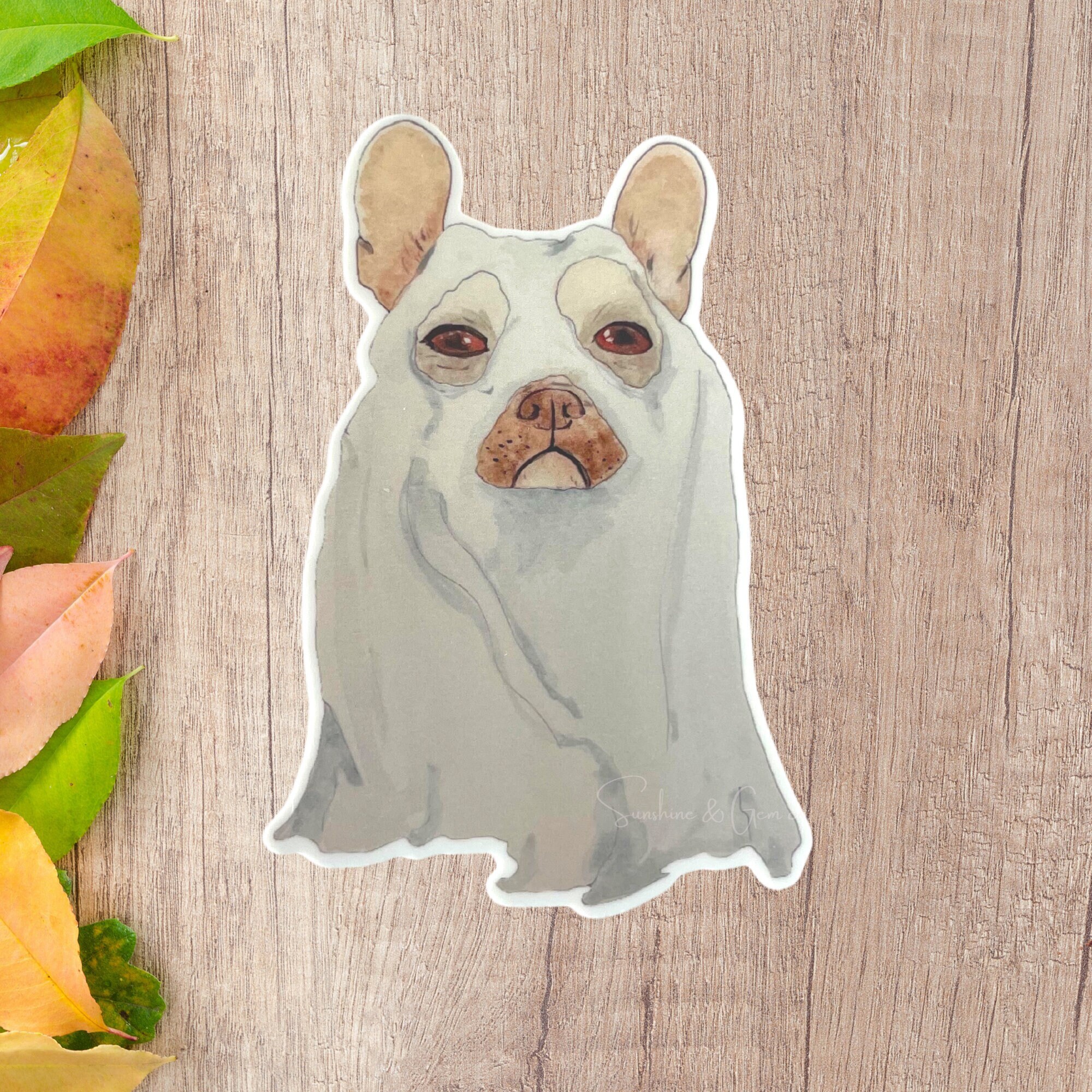 French Boo-dog Waterproof Halloween Sticker - Etsy