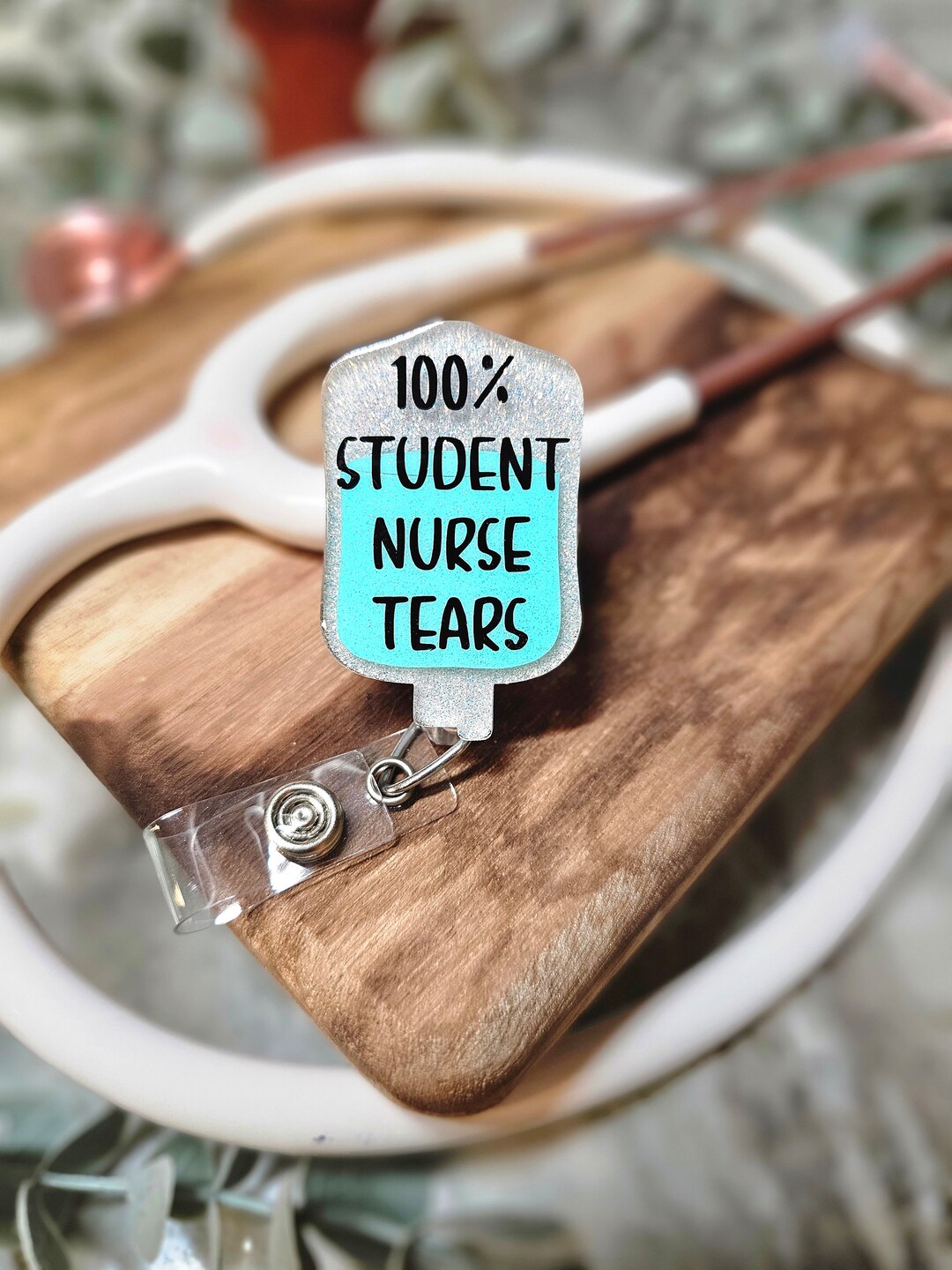 100% Student Nurse Tears Badge Reel, Nurse in Progress, RN Badge Reel ...