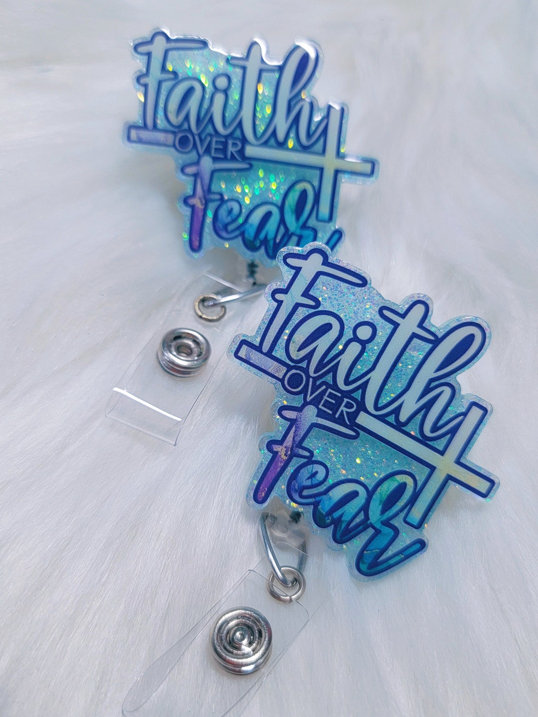 Faith Over Fear Badge Reel, Faith Badge Reel, Badge Reel, RN Badge Reel ...