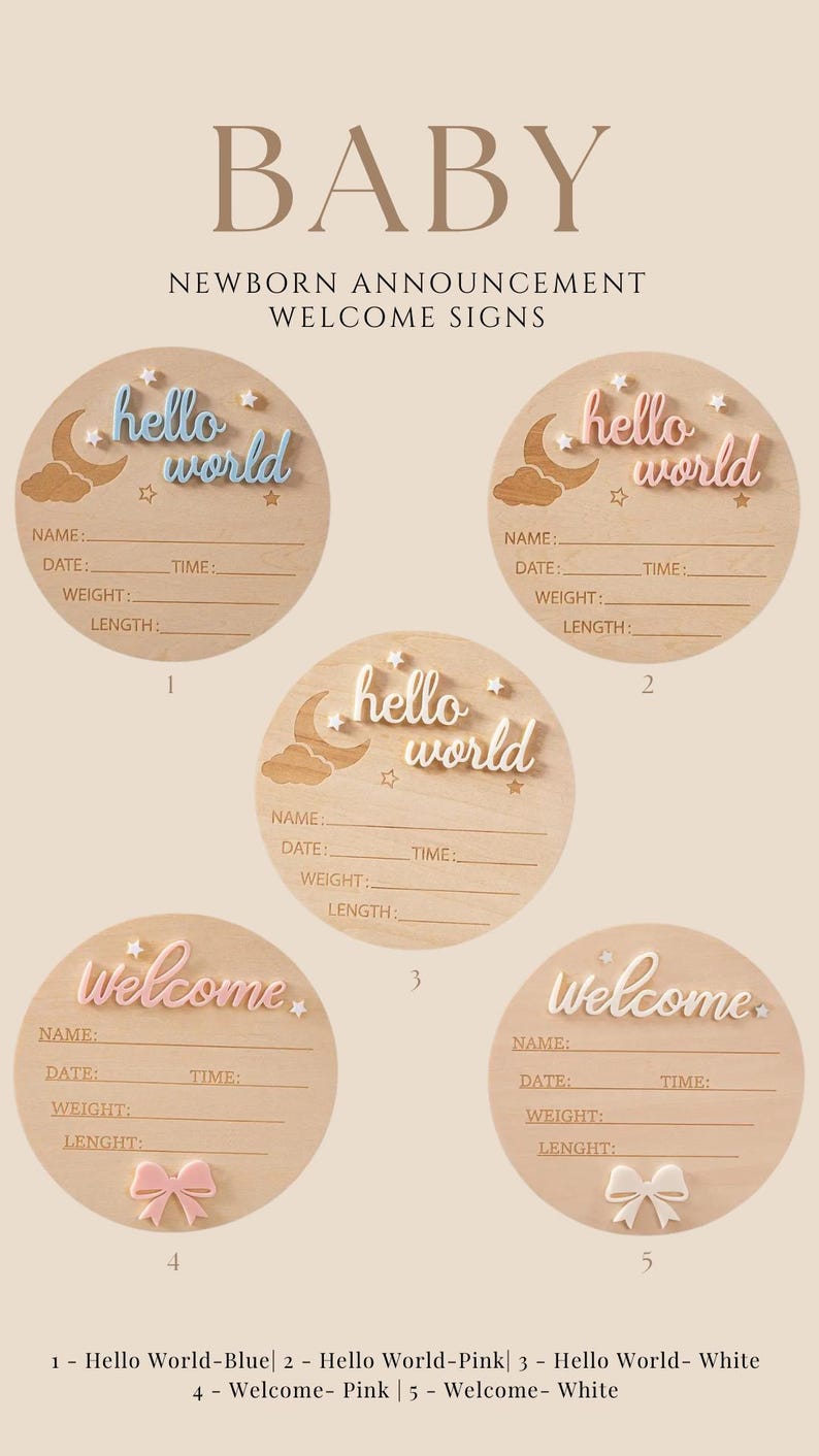 Wooden Welcome Sign for Newborn Announcements, Photo Prop, Creative ...