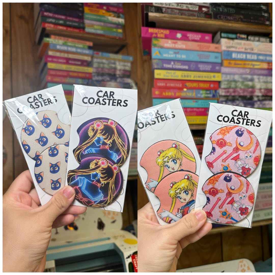 Moon Cartoon Car Coasters, Car Accessories, Anime Car Accessories ...