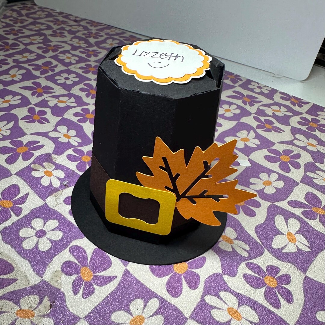Thanksgiving Pilgrim Placement Hat, Placement Holder, Thanksgiving ...