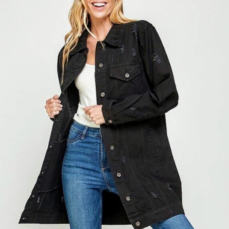 Long Denim Jacket - Etsy