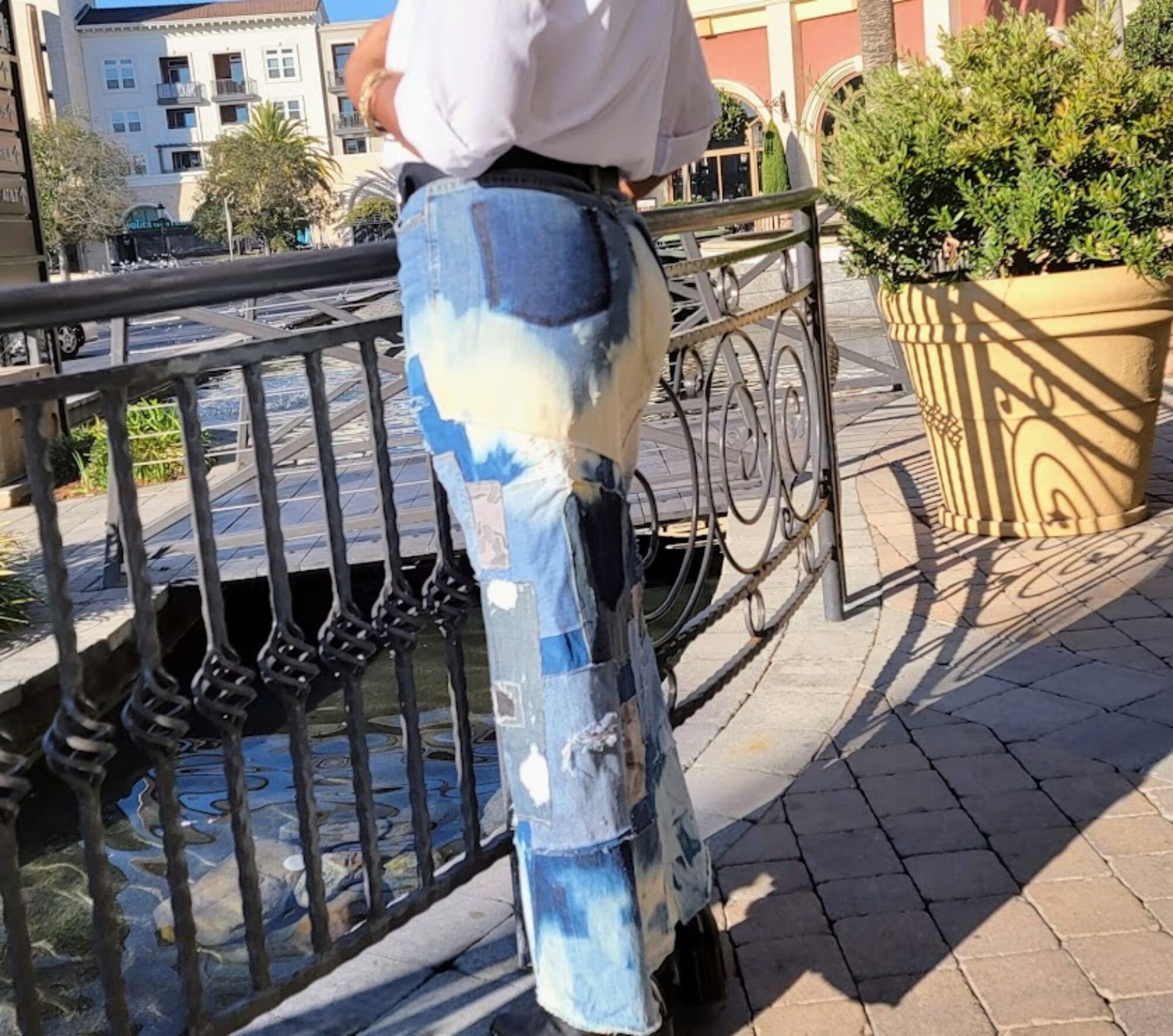 Denim Patchwork Maxi Skirt, Hand Pieced Redesigned Patchwork Jean Skirt ...