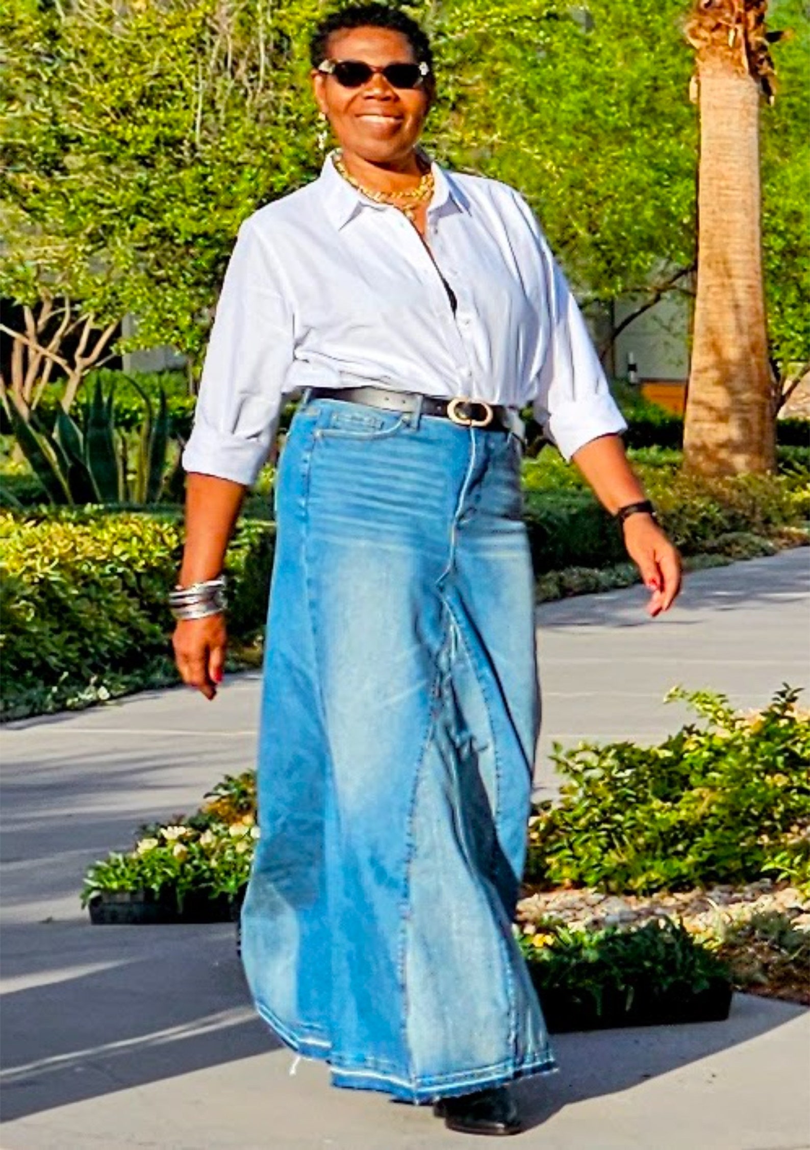 Handmade Recycled Denim Mermaid Maxi Skirt | Boho Patchwork Jean Skirt ...