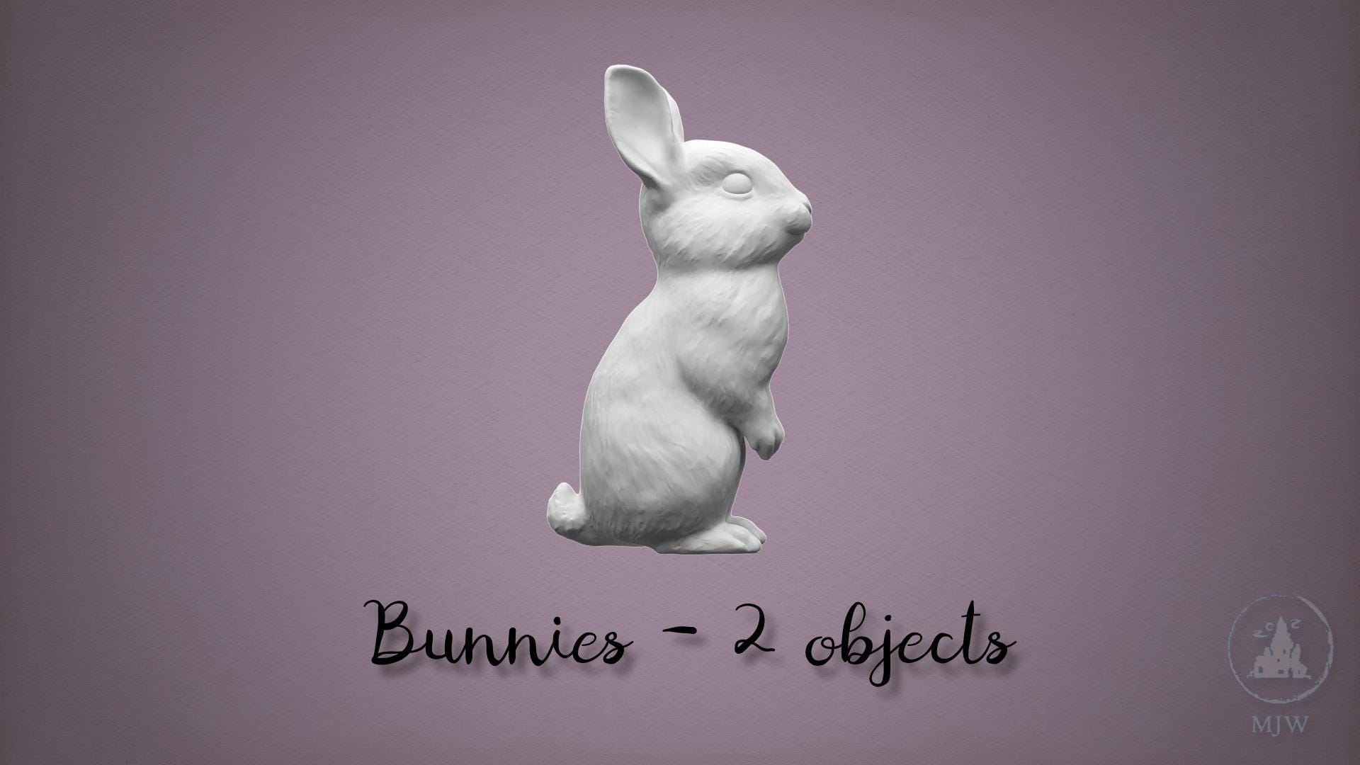 Bunny Miniature Set STL – Sleeping & Standing Rabbits for Dollhouse ...