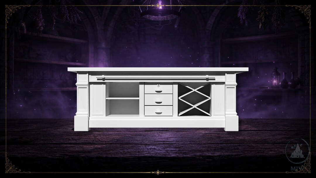 Alchemy Laboratory Desk STL | Modular Fantasy Dollhouse Furniture ...