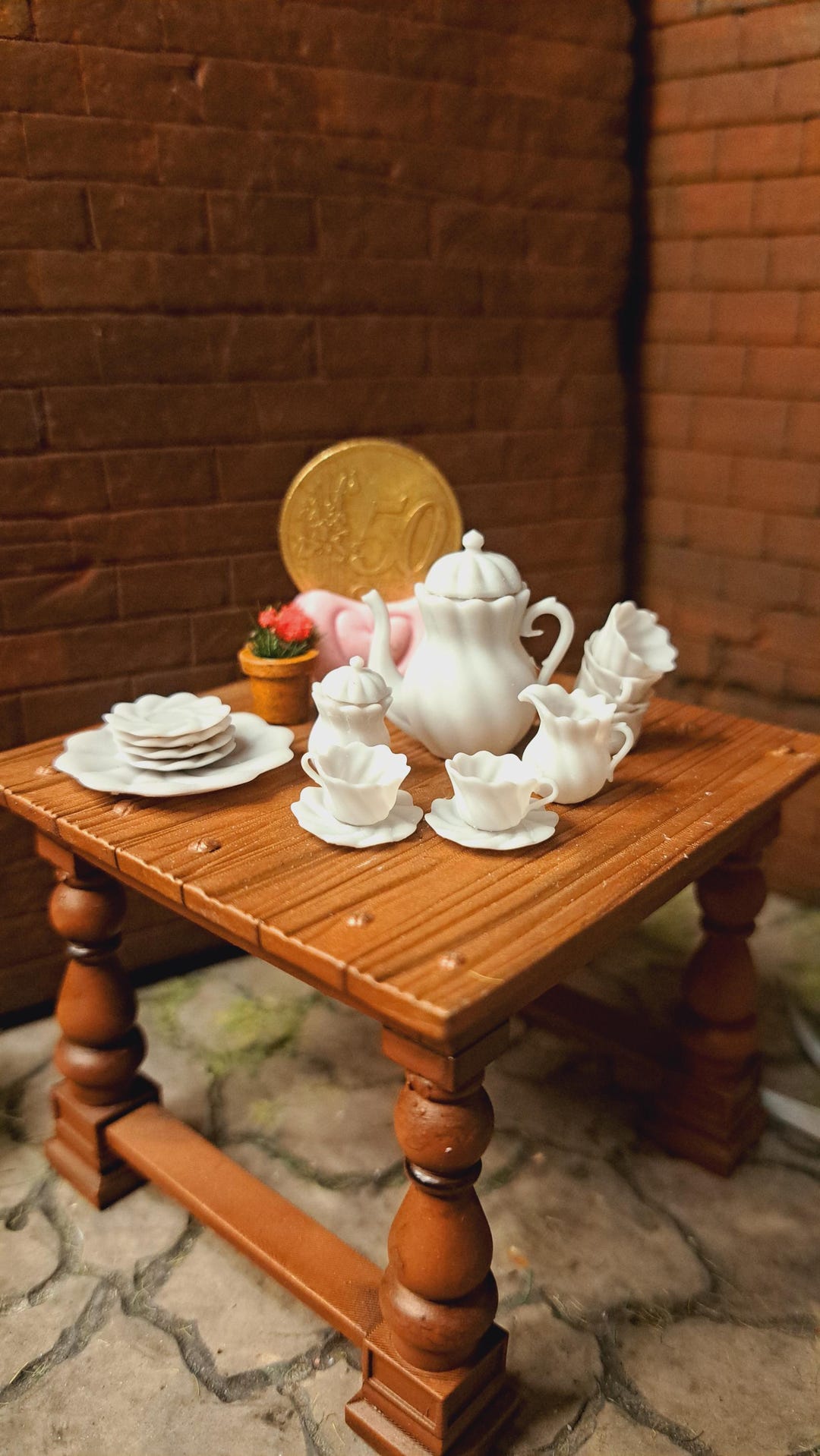 1:12 Miniature Tea Set Dollhouse Kitchen English Breakfast Tea Set 2 - Etsy