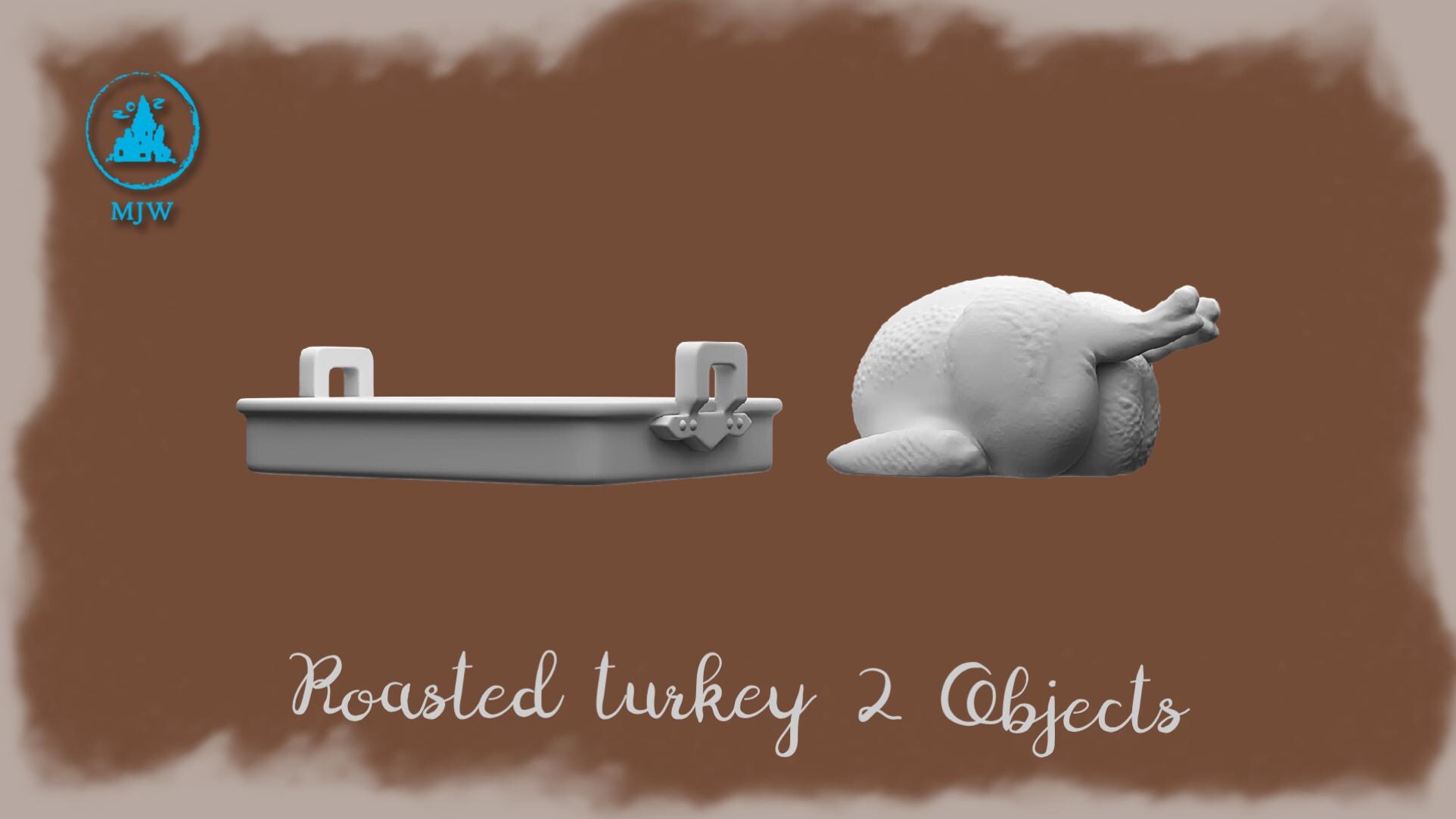 Roast Turkey With Baking Tray | Thanksgiving & Autumn Diorama STL 3D ...