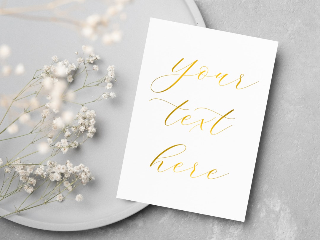 Custom Foiled Greeting Card Personalized Foil Choice of Text and Foil ...