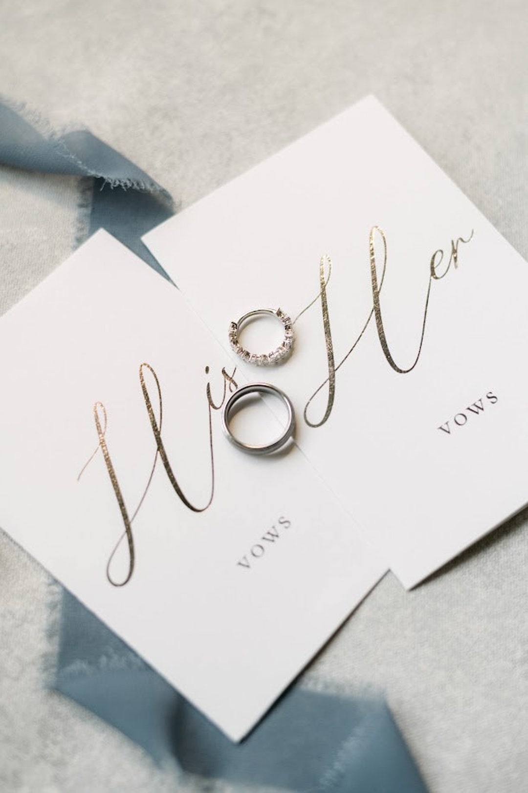 Wedding Cards His and Her Vow Cards With Foil Wedding Keepsake Foiled ...