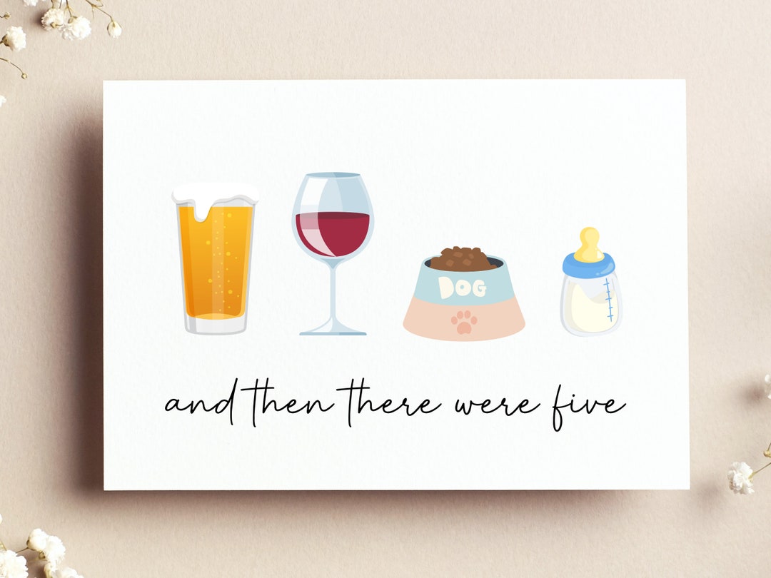 Baby Greeting Card and Then There Were Five Baby Expecting Card New ...