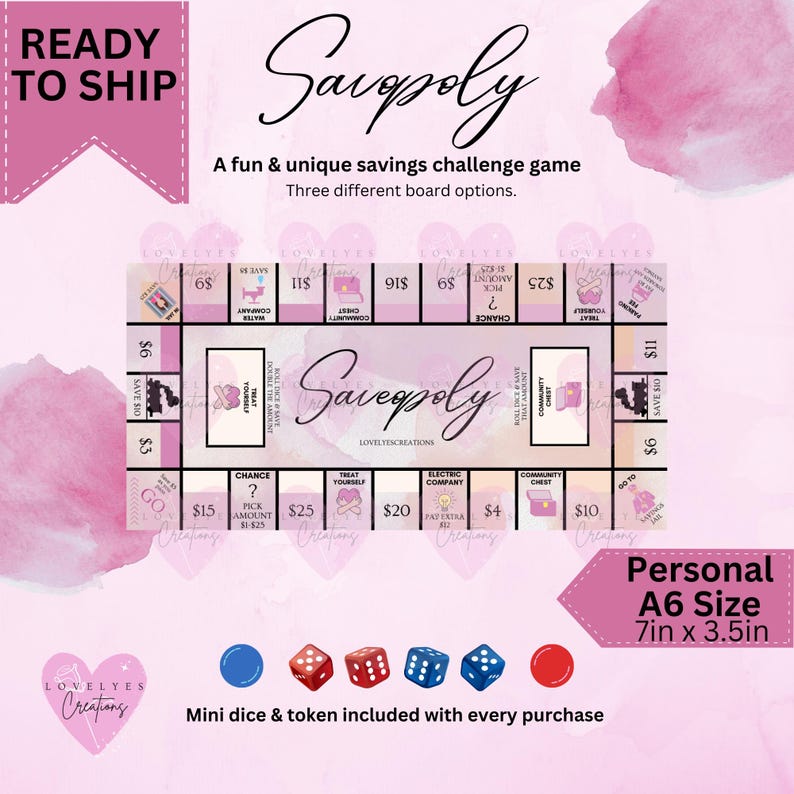 Saveopoly™ Savings Challenge Game – A6 Size | Budgeting | Cash Stuffing ...