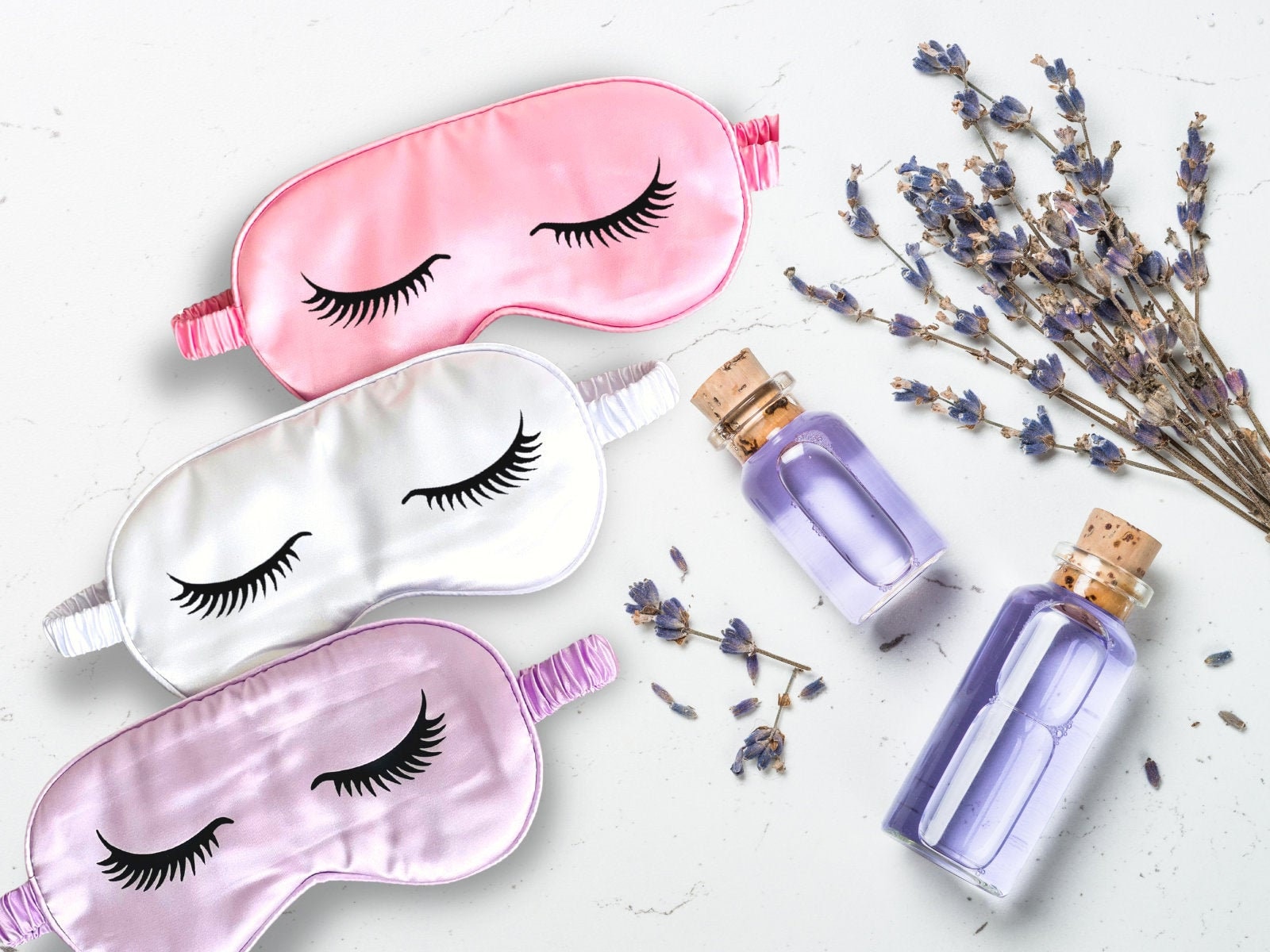 Gifts for Her Eyelash Eye Mask, Sleep Eye Mask Custom Satin Eye Mask ...