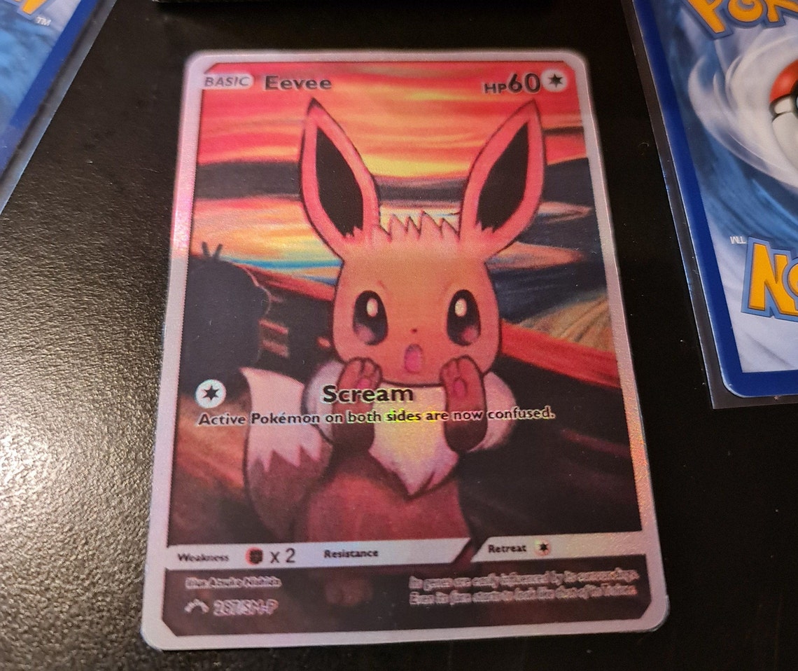 Eevee scream pokemon card Orica | Etsy