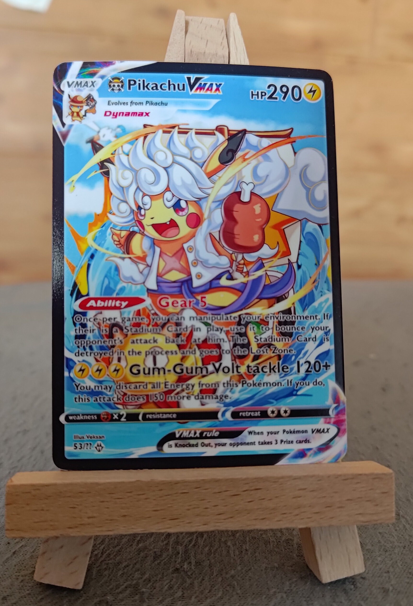 Pikachu Gear 5 Luffy Vmax Fanmade Custom Card - Etsy Australia