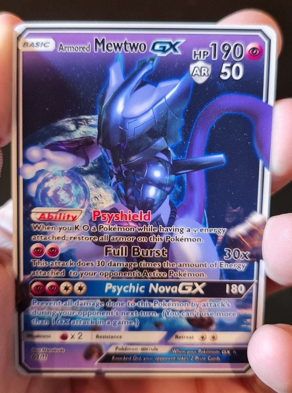 Mewtwo Armored GX Pokemon card Orica Custom Original | Etsy