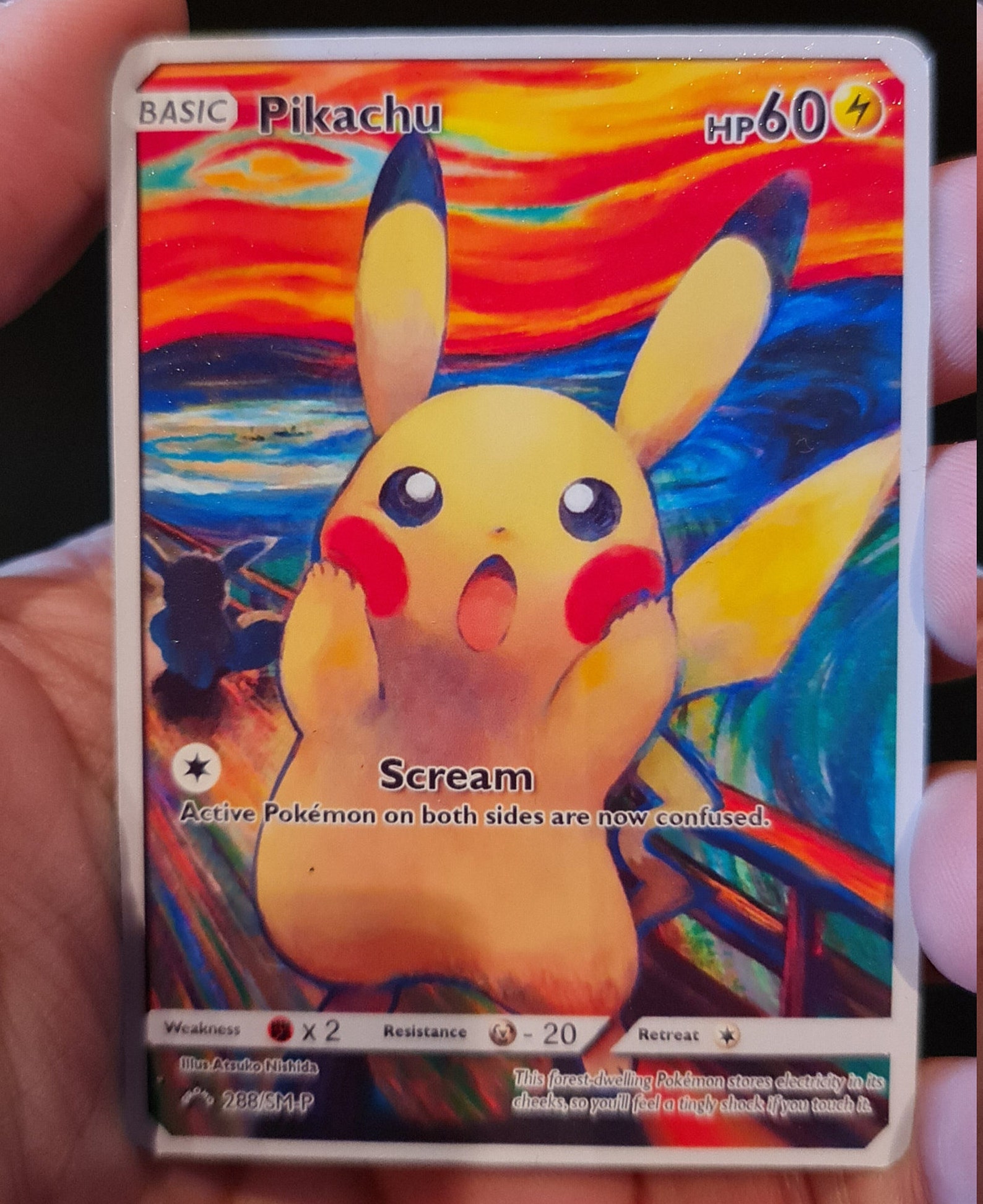 Pikachu Scream Pokemon Card Orica - Etsy