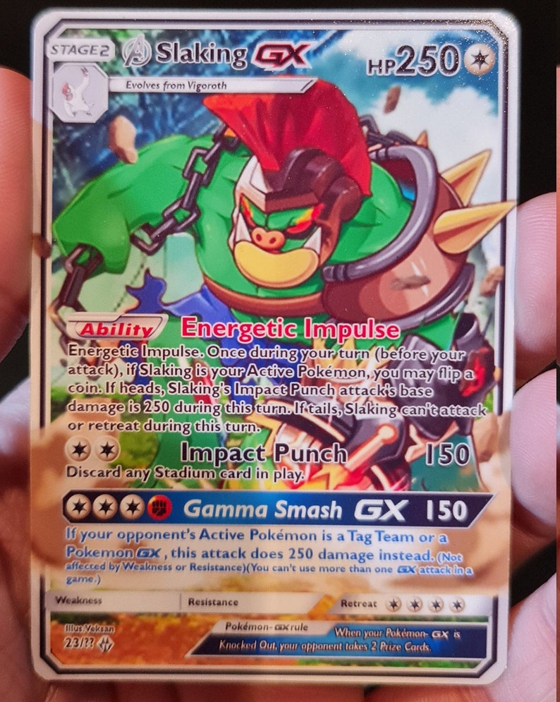 Slaking Hulk GX Avengers Pokemon Card Orica Custom Original - Etsy ...
