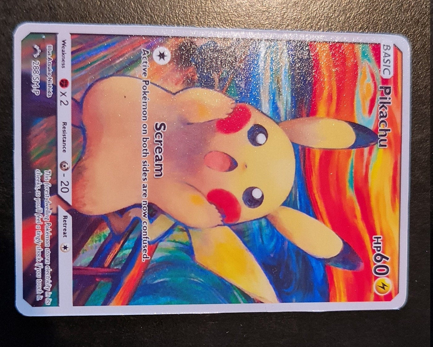 Pikachu Scream Pokemon Card Orica | Etsy