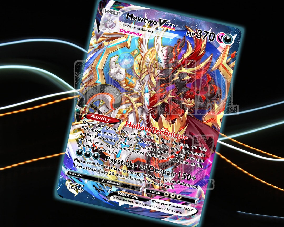 Mewtwo 2 Hearts Vmax. Fanmade Custom Card - Etsy UK