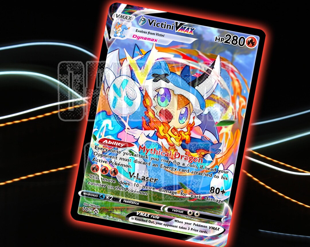 Victini Exveemon Vmax Fanmade Custom Card - Etsy UK