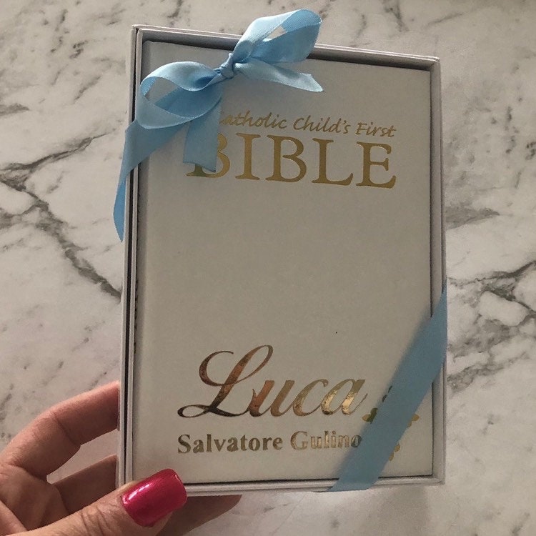 Personalised Baptism/christening Bible Book|personalised Bible|custom ...